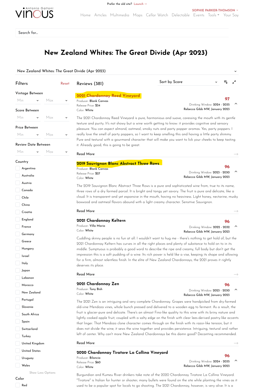 \大快挙／ ブランク・キャンバスのリード・ヴィンヤード シャルドネ2021 Vinousで97点！ | GRN ジー・アール・エヌ株式会社